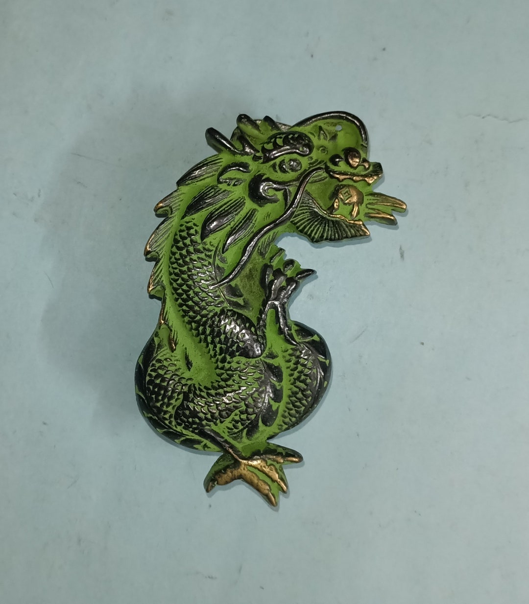 Samurai Dragon Shape Single Door Handle Puller | Japanese Kappa Brass ...