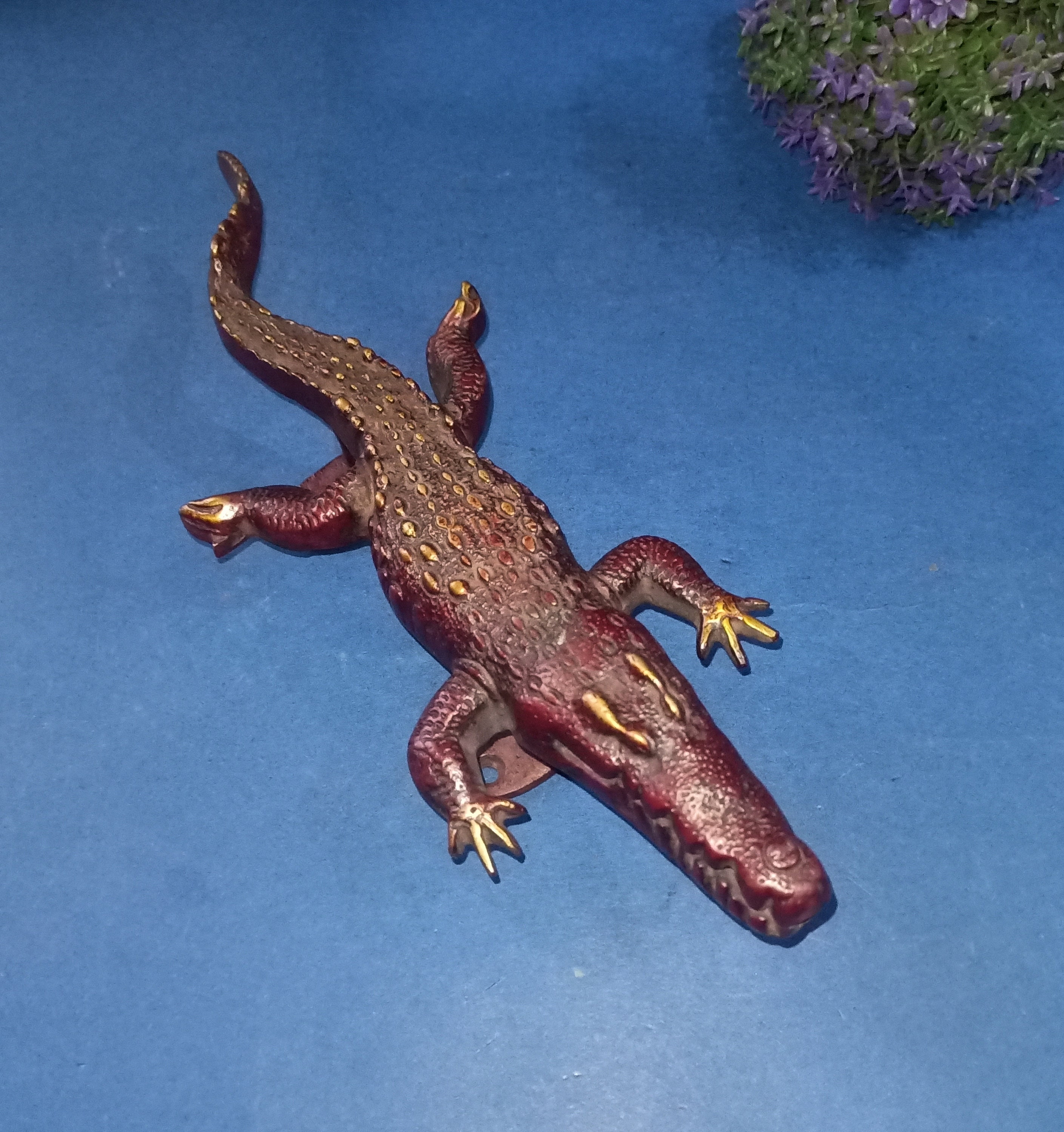 Brass Caiman Lizard Door Puller Animal Doorware Elegant - Etsy