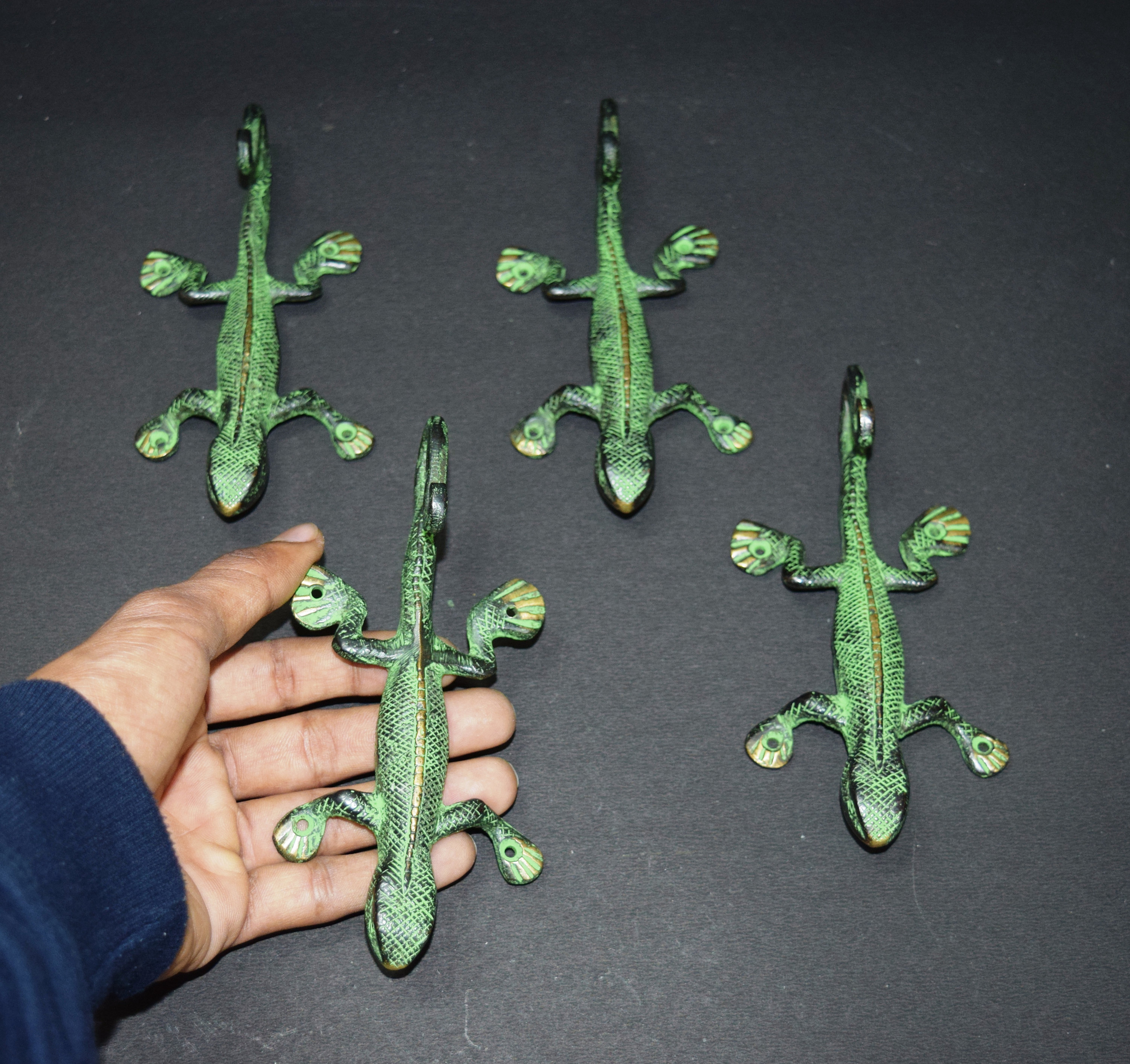 Set of 04 Pieces Lizard Hook Brass Chameleon Hanger - Etsy UK