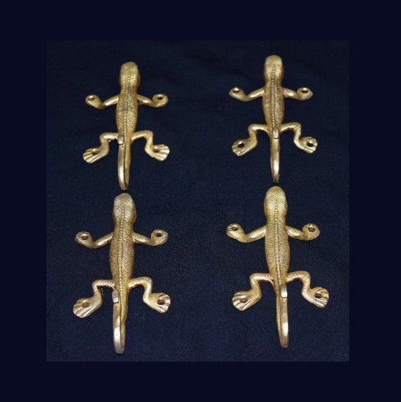 Set of 04 Pieces Chameleon Hook Brass Lizard Hanger - Etsy