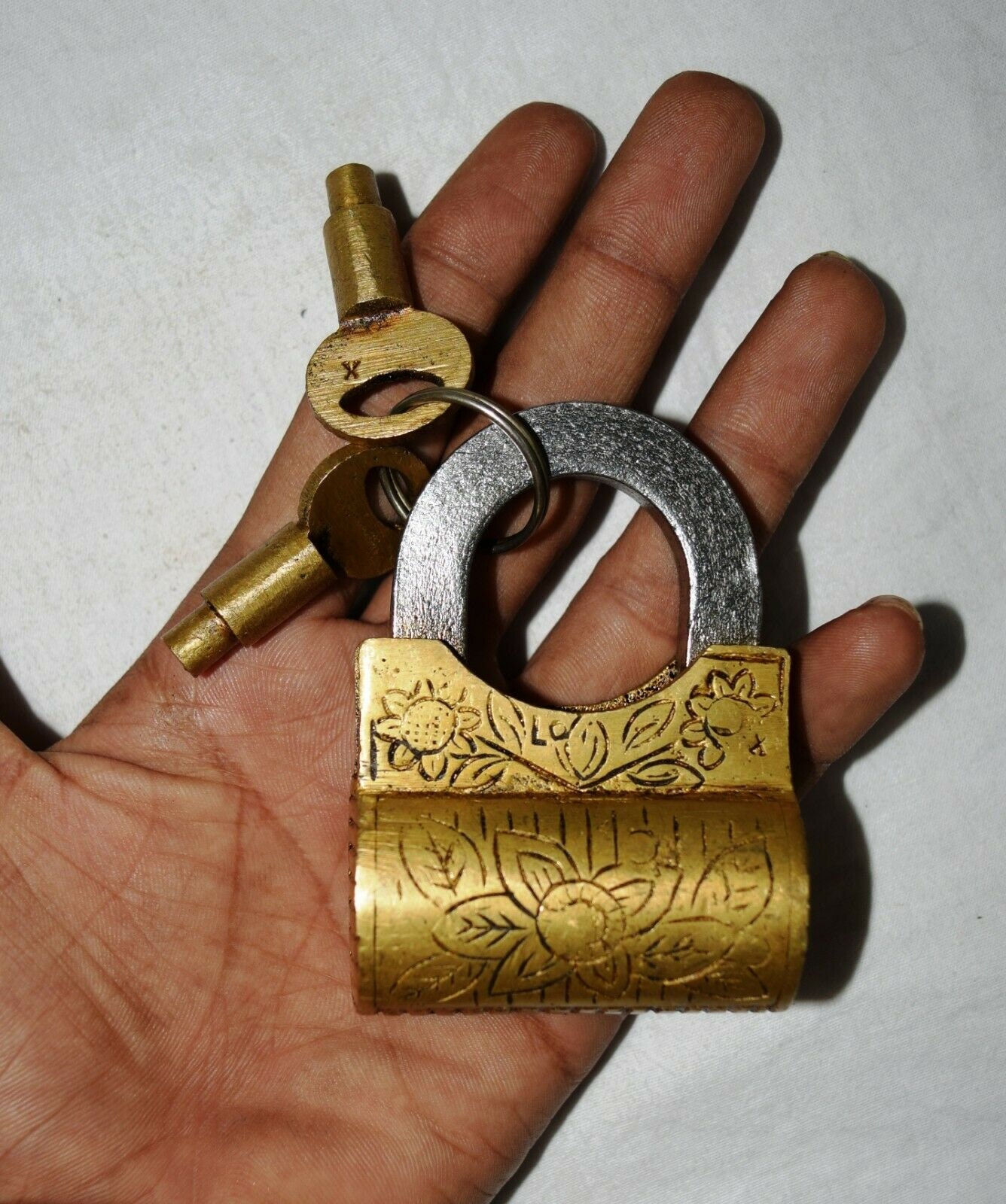 Brass Victorian Tricky Padlock Floral Design Vintage Style | Etsy