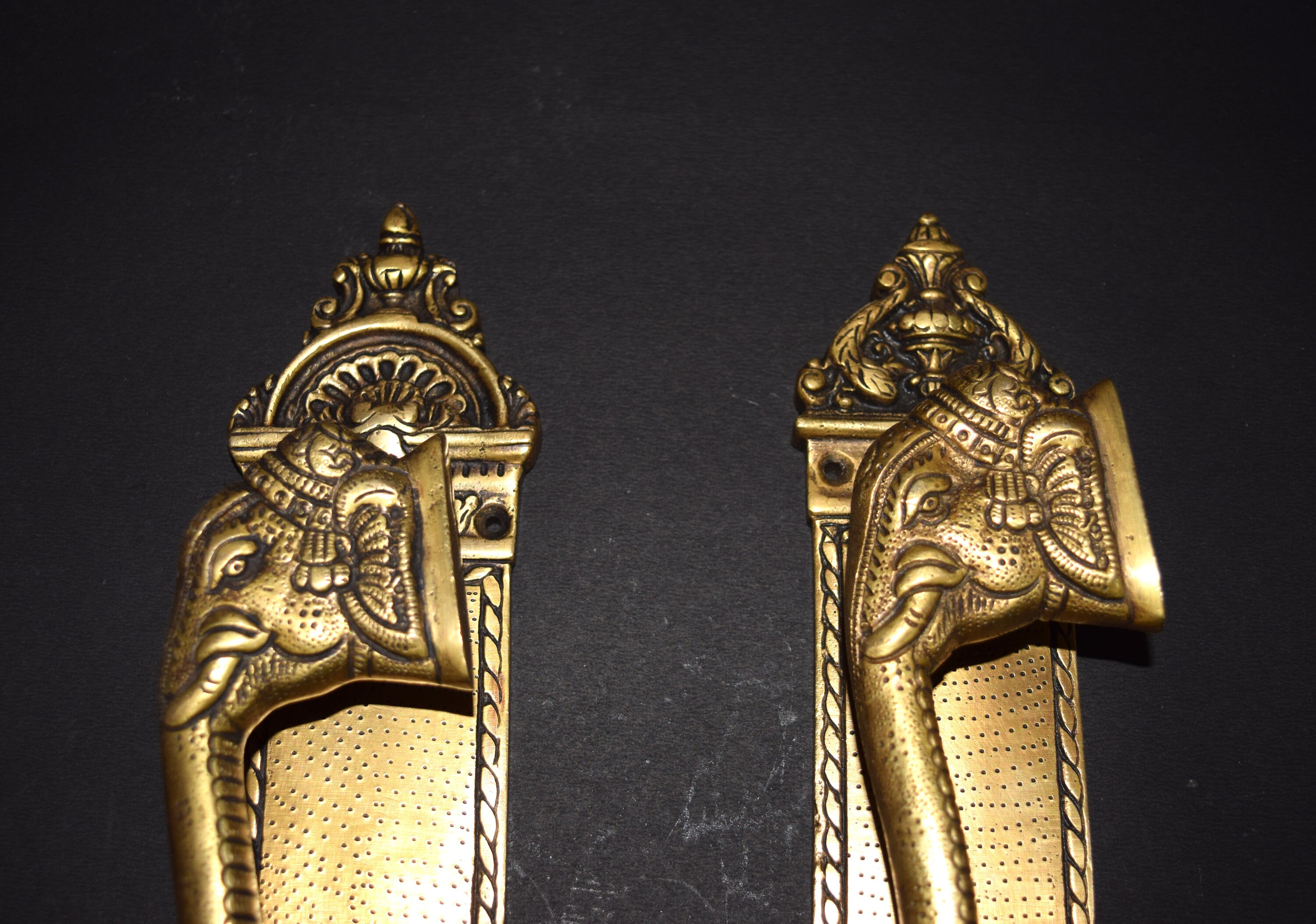 Traditional Elephant Handle Pair Brass Ethnic Door | Etsy