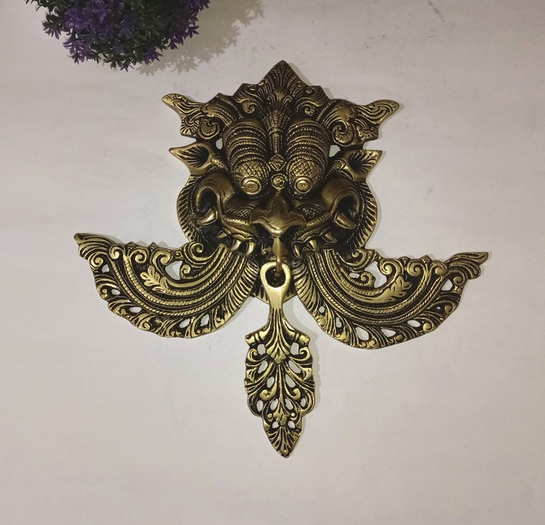 Yali With Wings Design Wall Mount Decor Brass Ethnic - Etsy