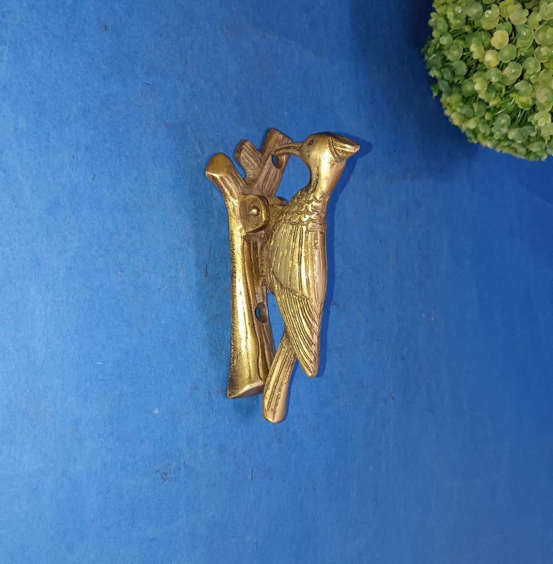 Brass Woodpecker Design Door Bell Ring | Hand Carved Sparrow Bird ...