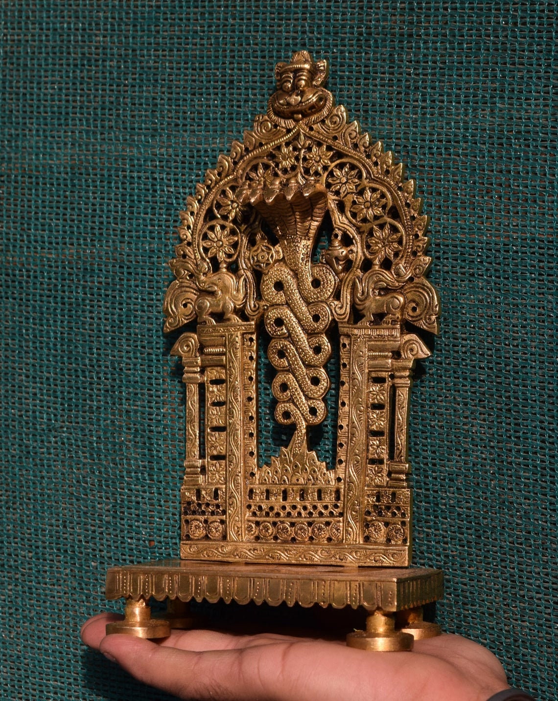 Brass Snake Throne 10.5'' Inches Singhasan King of | Etsy