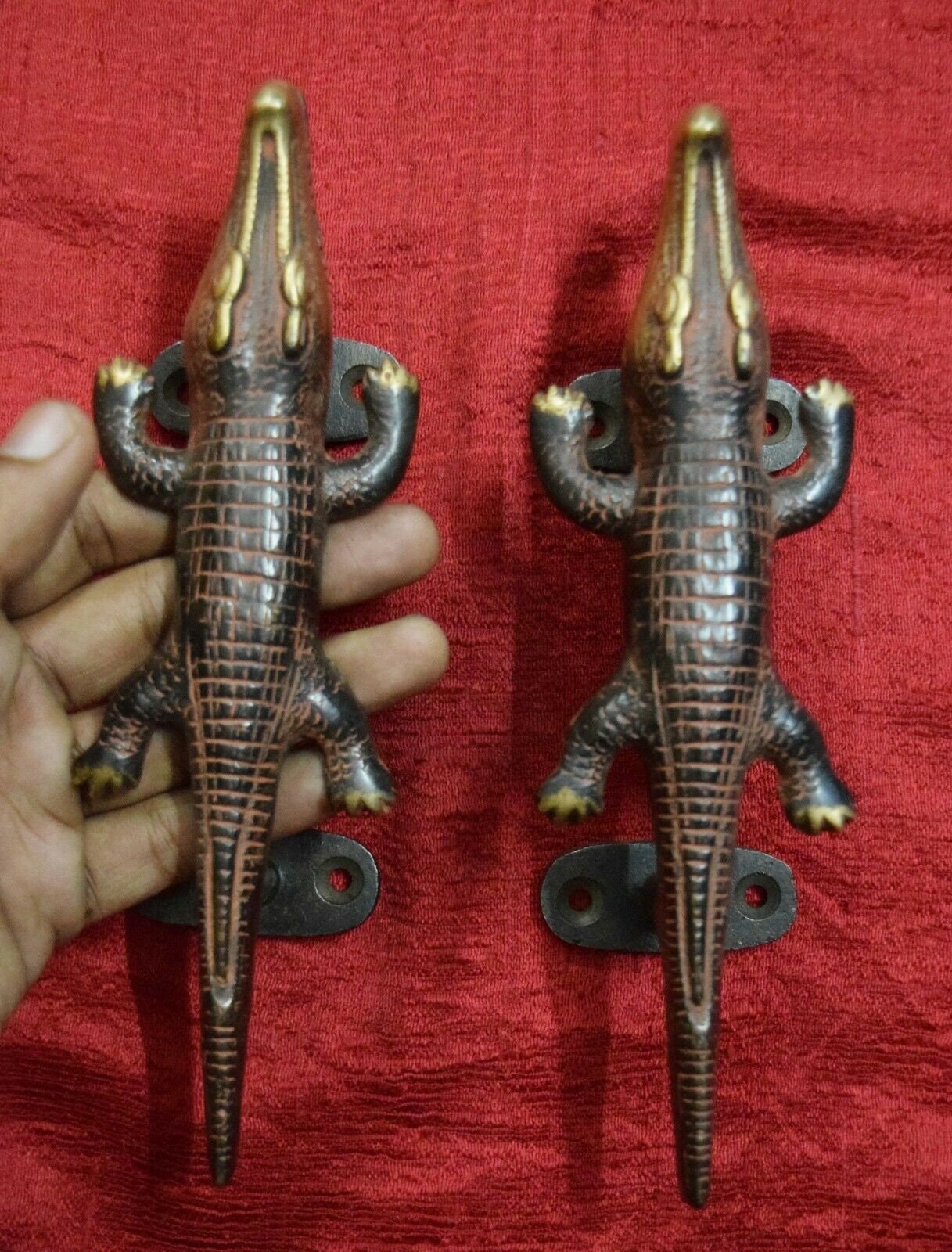 Lizard Door Handle Brass Monster Dragon Gate Pull | Etsy