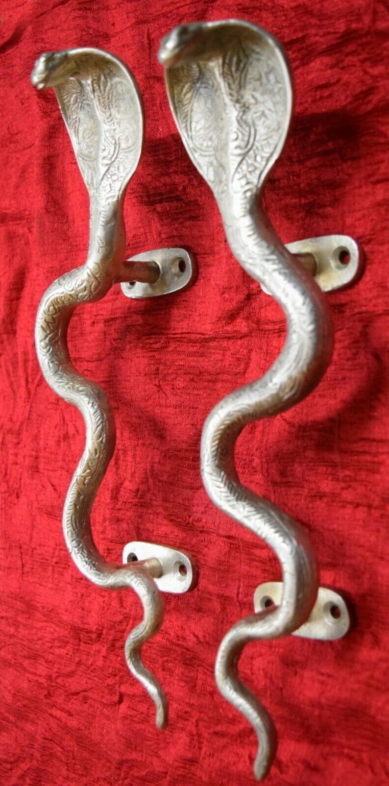 11.5 Inches Snake Door Handle Pair Brass Cobra Design | Etsy