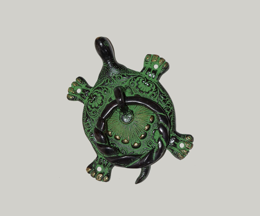 Turtle Shape Door Knocker | Tortoise Style Brass Door Bell Ring - Etsy