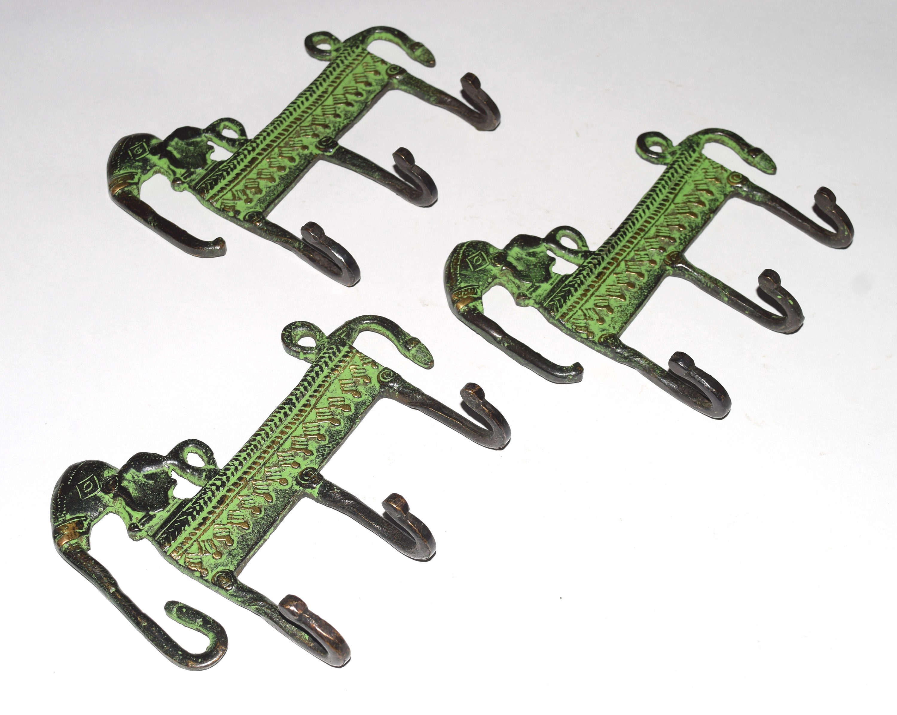 Majestic Elephant Hook Brass Handmade Engraving Hooks Wall | Etsy