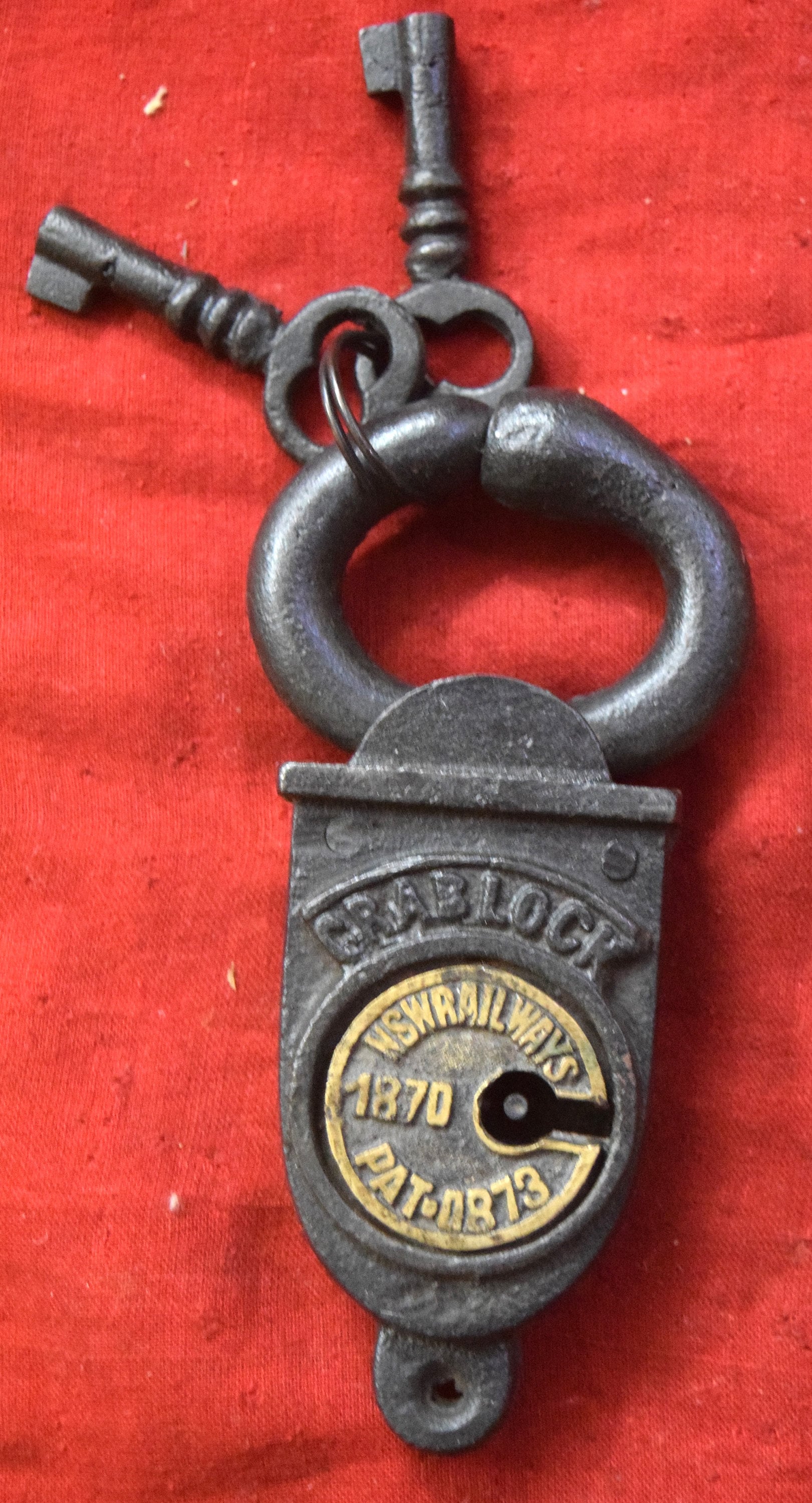 Iron Lock With 02 Keys and Brass Rotating Plate | Etsy