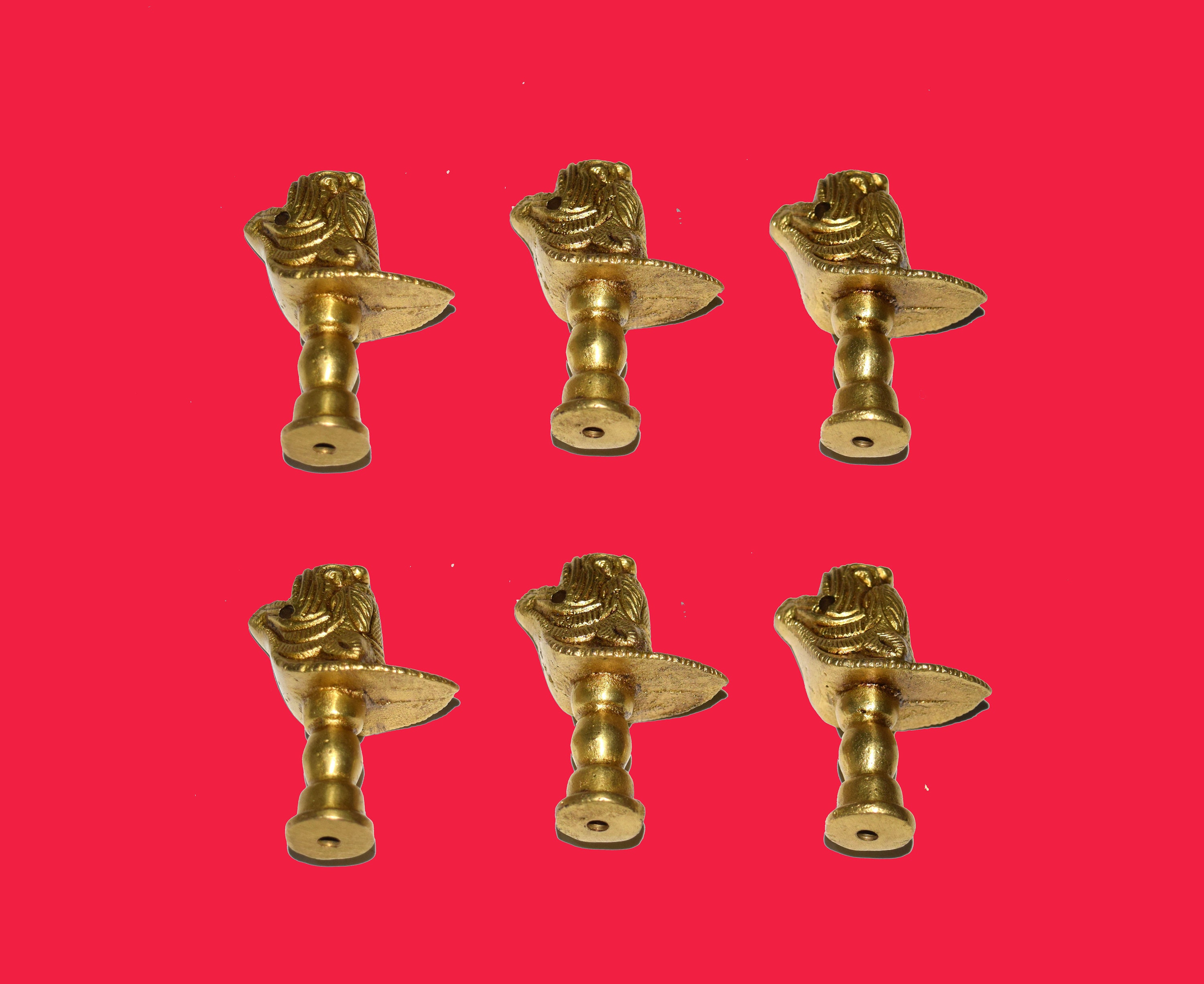 Dragon Head Knobs Set of 06 Pieces Brass Metal Yali Design - Etsy