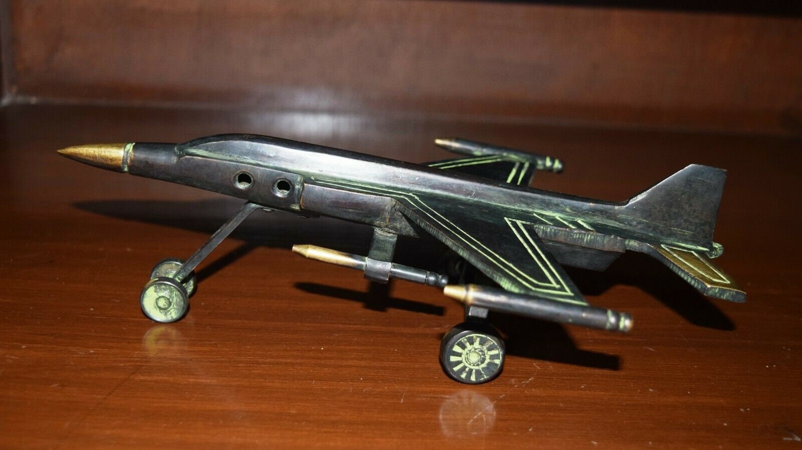 Fighter Jet Plane Figurine Showpiece Brass Fighter Aircraft | Etsy