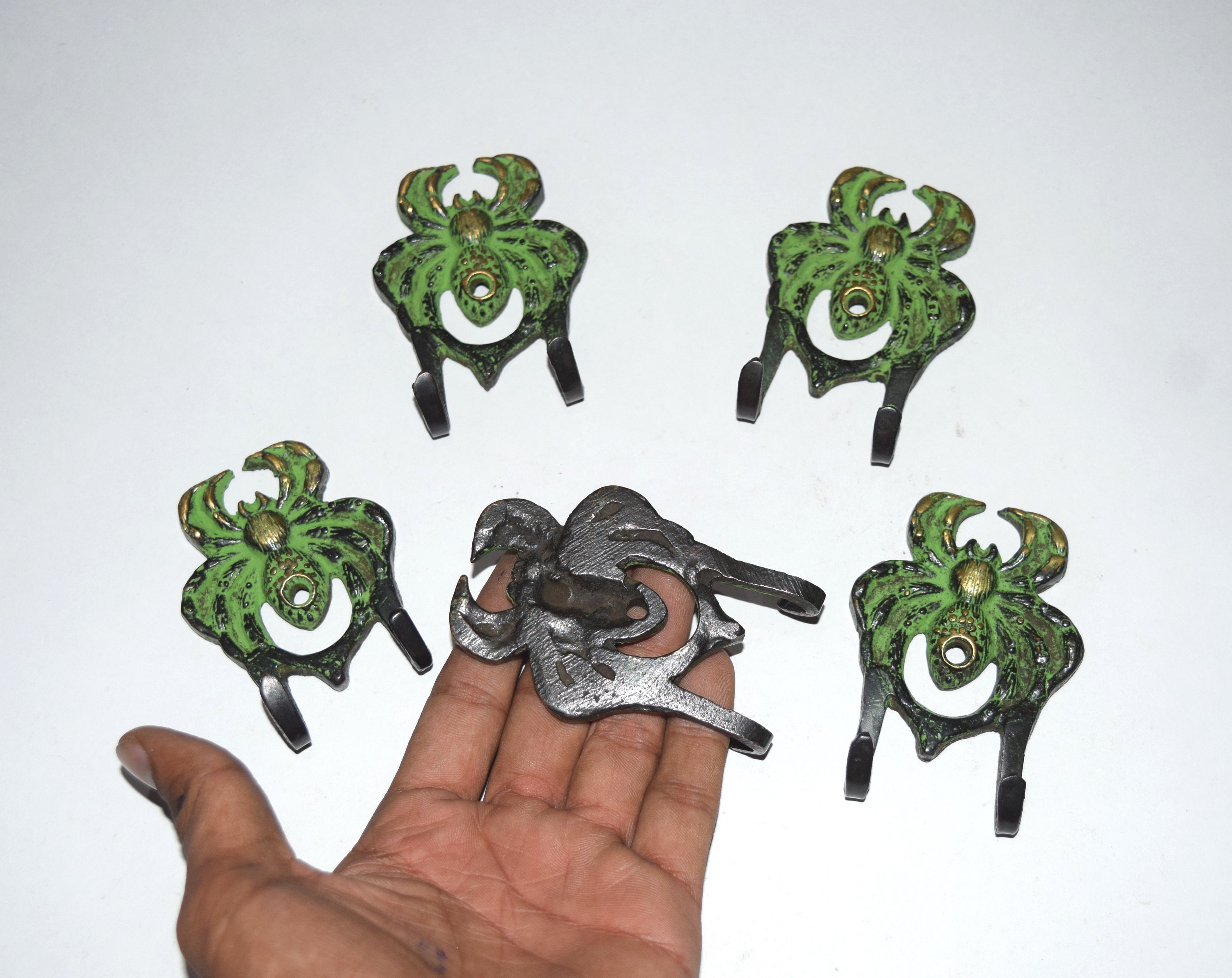 Spider Venom Hooks Set of 05 Brass Wall Decorative Hook - Etsy