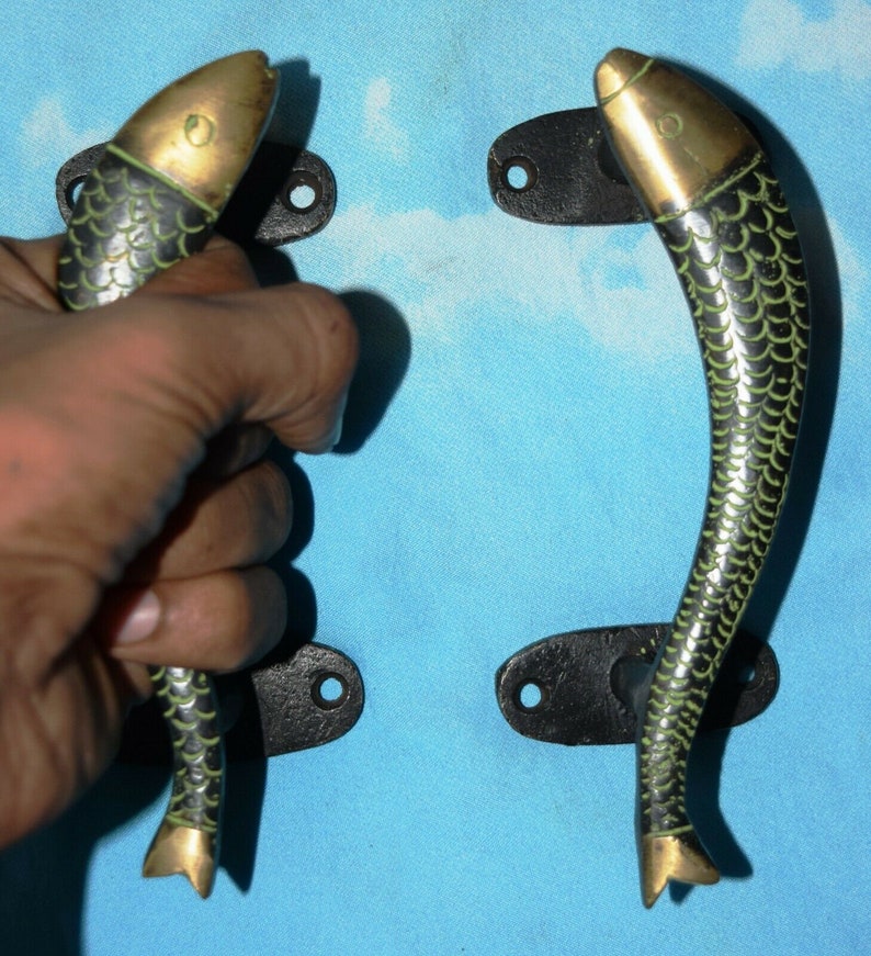 Fish Handle Pair Cabinet Pull Handle Kitchen Dresser - Etsy