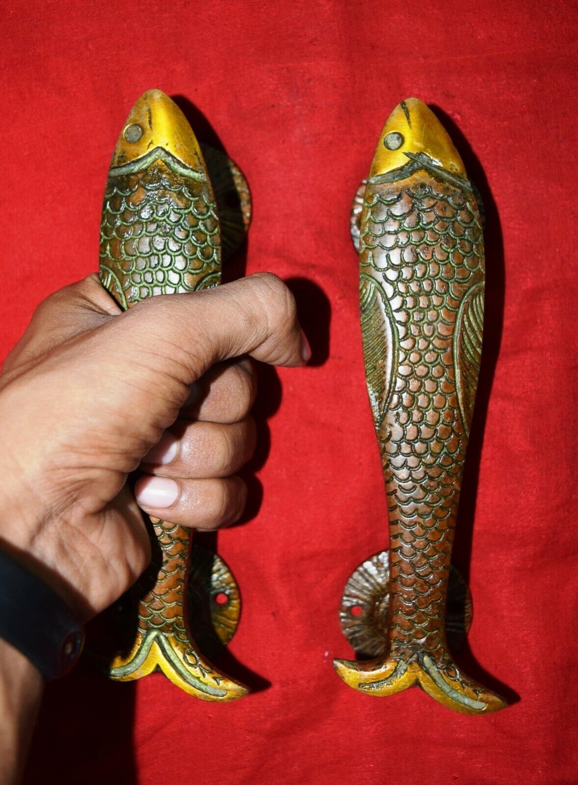 Fish Door Handle Brass Nautical Theme Door Accessories - Etsy