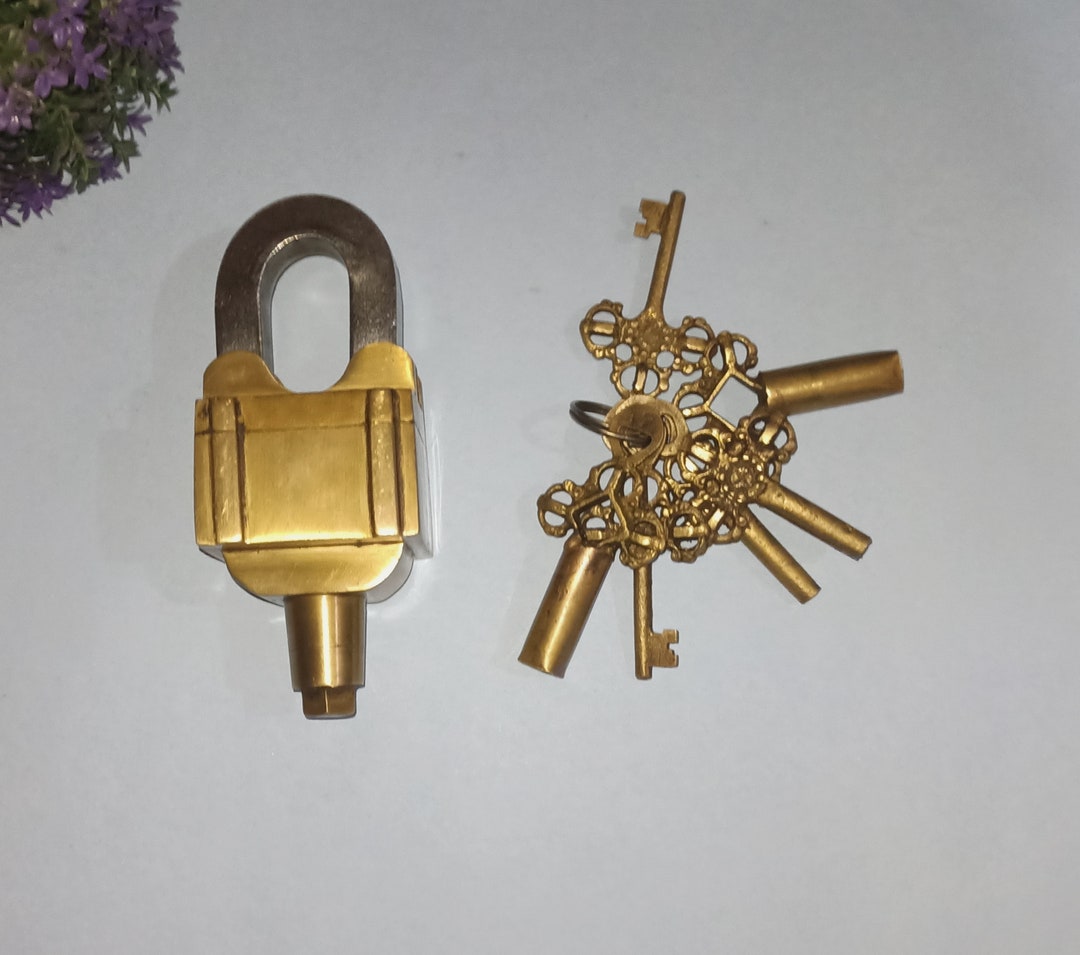 Brass Puzzle Door Lock Security With 06 Working Keys | Functional ...