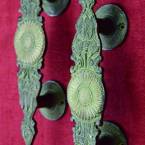 Coneflower Design Door Handle | Brass Nature Theme Door Accessories - Etsy