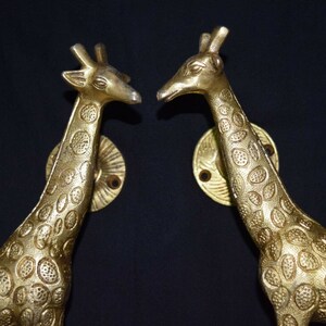 Reticulated Giraffe Door Handle | Made of Brass Animal Door Pull ...