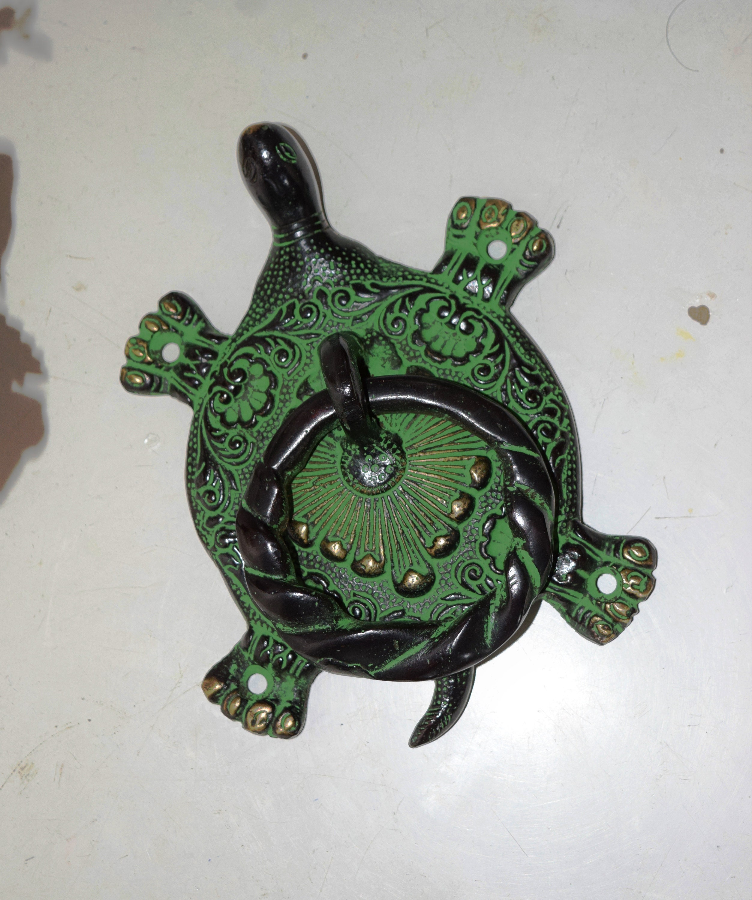 Designer Sea Turtle Brass Door Knocker Handmade Loggerhead - Etsy UK