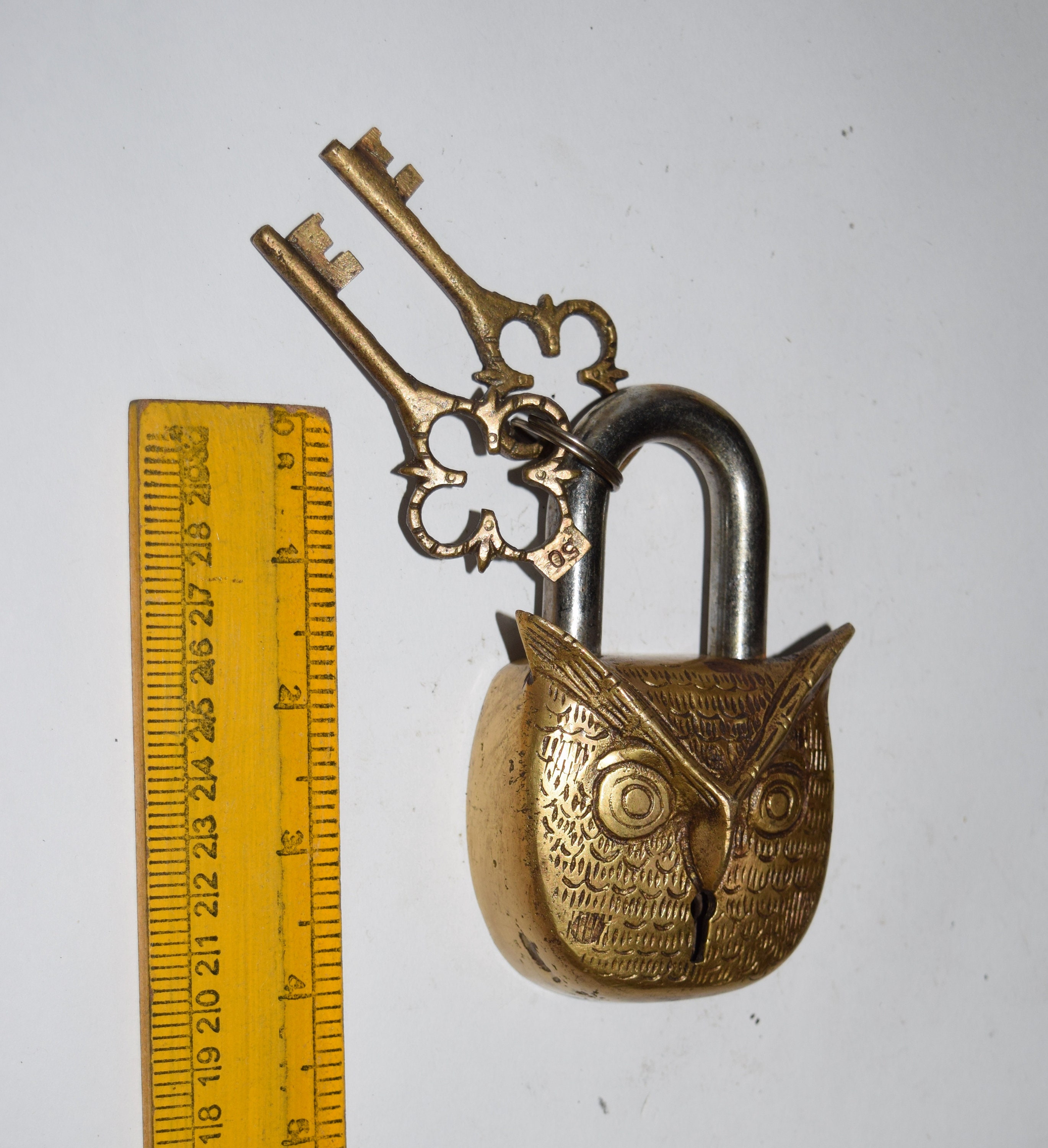 Majestic Owl Padlock | Solid Brass Home Door Hardware - Etsy