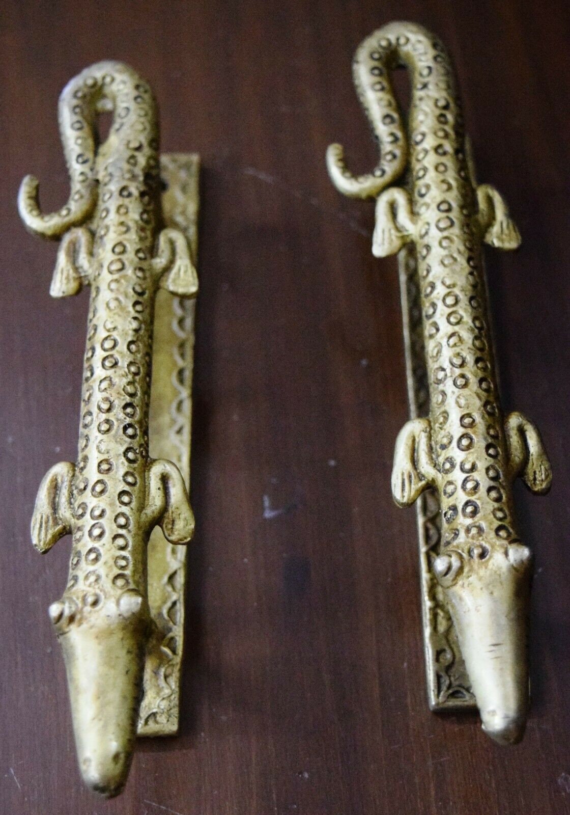 7 Inches Alligator Door Handle Brass Lizard Door Pull - Etsy