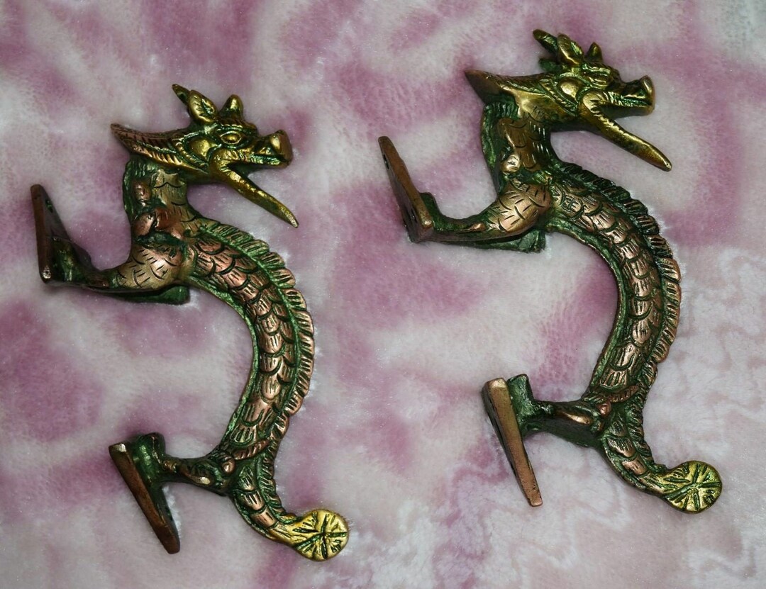 Dragon Pull Brass Mythical Creature Art Window Wardrobe Hardware Handle ...