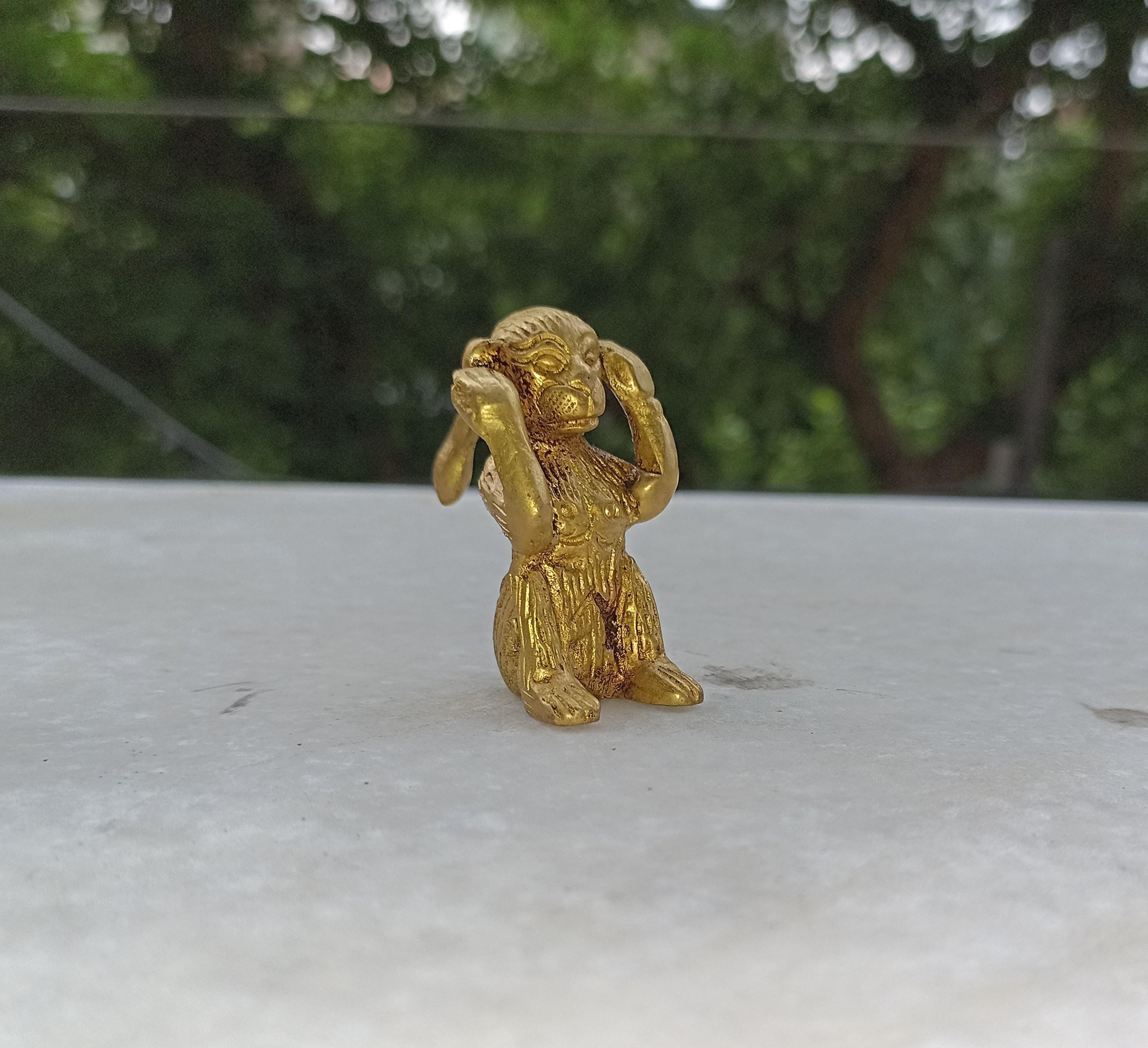 Three Monkeys Idol Symbols of Peace | Brass Chimpanzee Paperweight ...