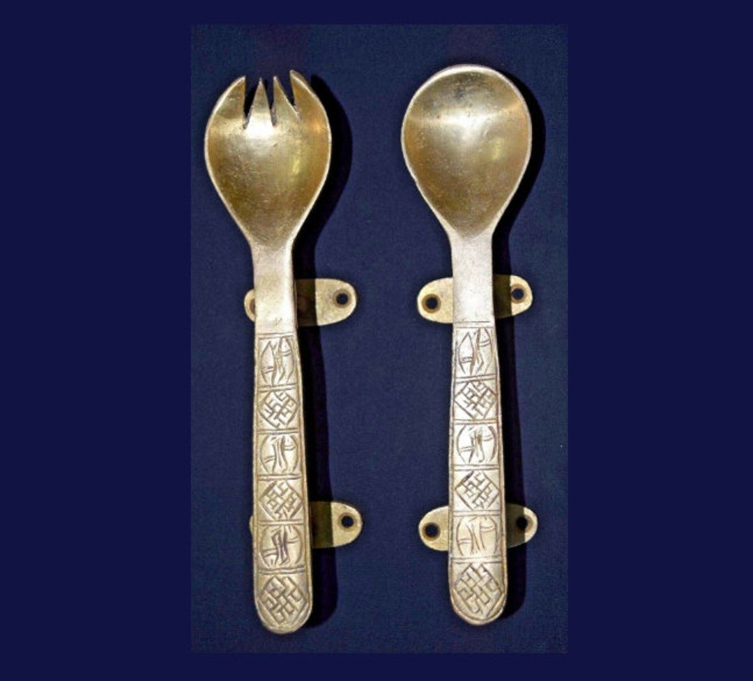 Fork & Spoon Door Handle Brass Utensil Door Pull - Etsy