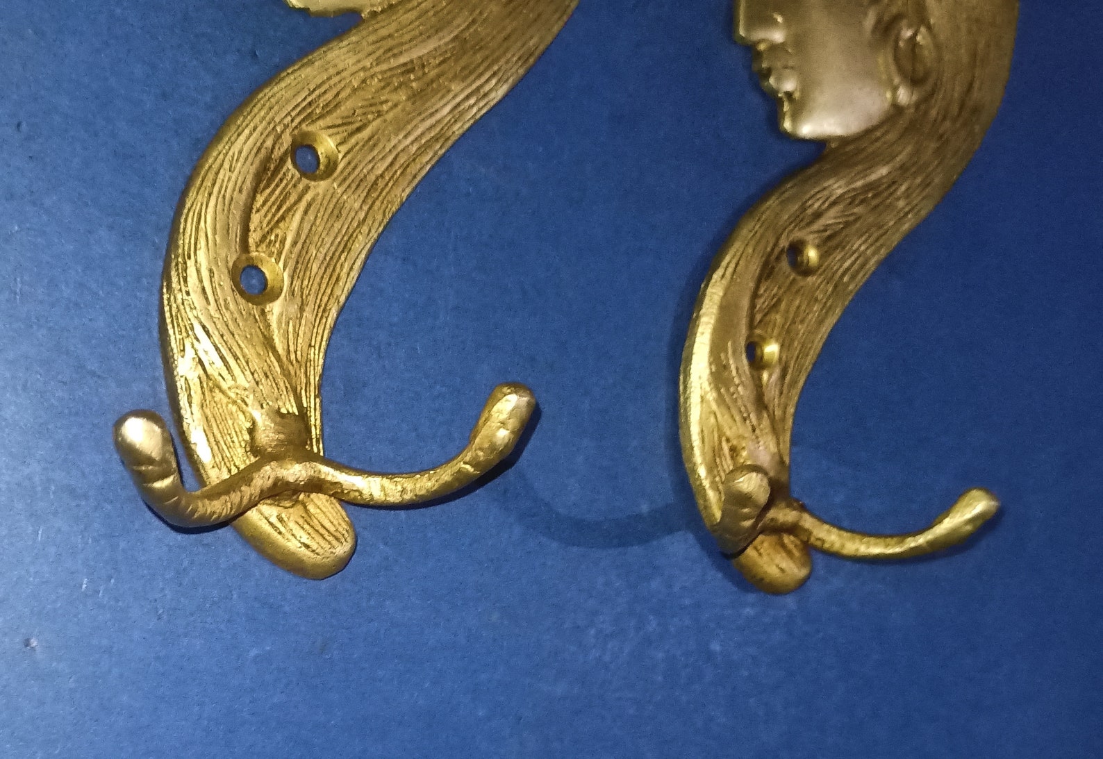 Brass Lady Side Face Wall Hook Set of 02 Pieces | Stylish Bridal Hair ...