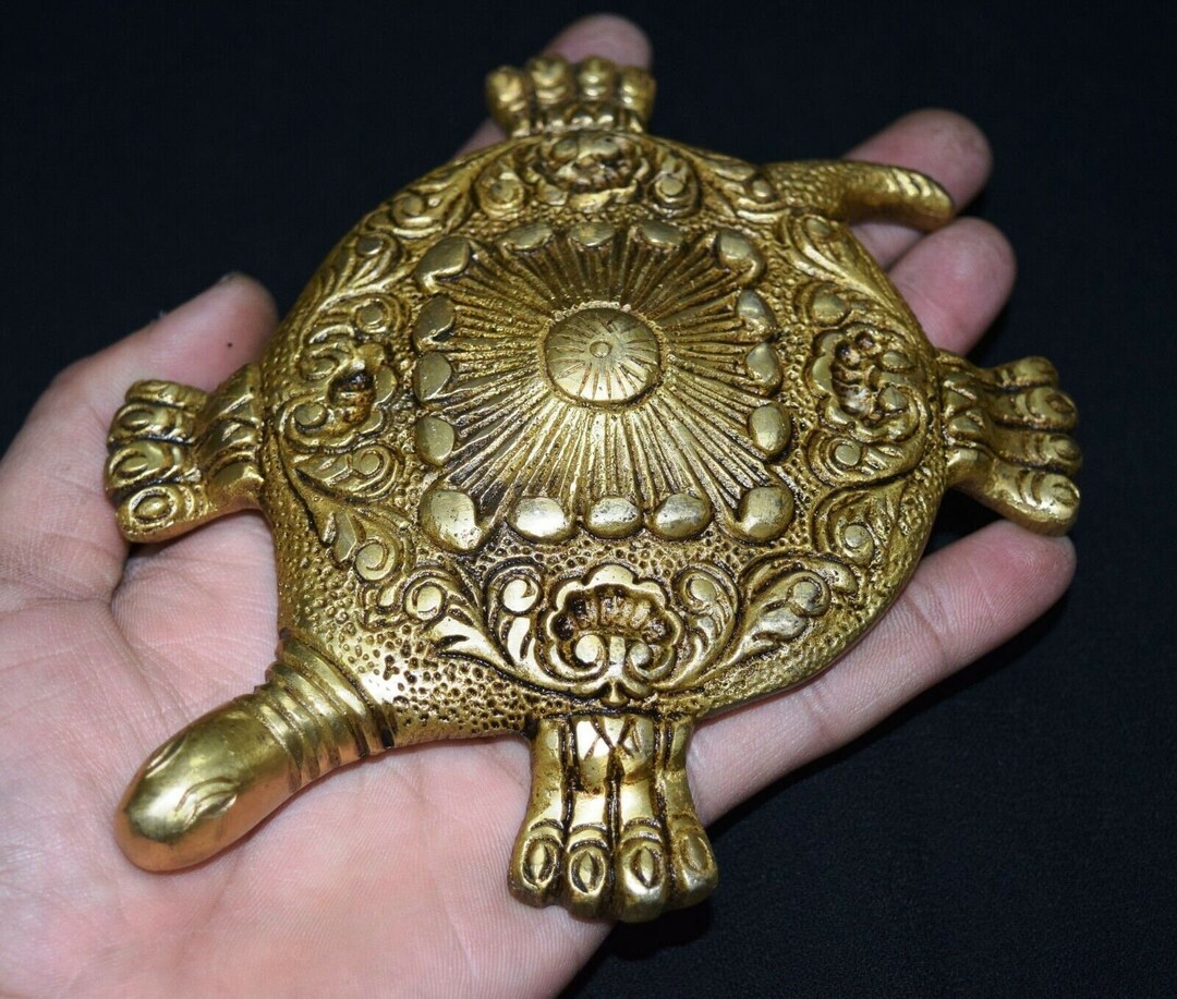 Fengshui Tortoise Paperweight Statue Decorative Brass | Locker Lucky ...