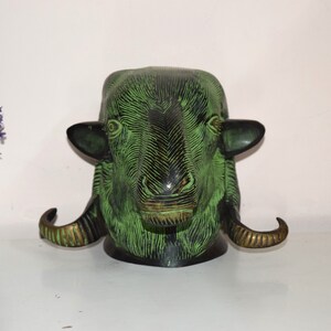 Baphomet Trophy Head to Brass Wall Decor | Rams Animal Sculpt Table ...