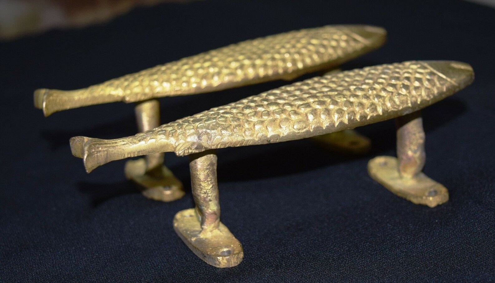 Fish Door Handle Pair Brass Gateway Door Hardware | Etsy