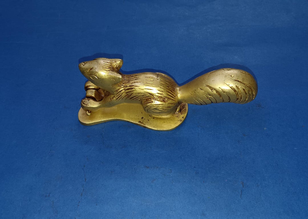 Vicious Chipmunk Door Knocker | Brass Squirrel Front Door Bell - Etsy UK