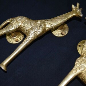 Reticulated Giraffe Door Handle | Made of Brass Animal Door Pull ...