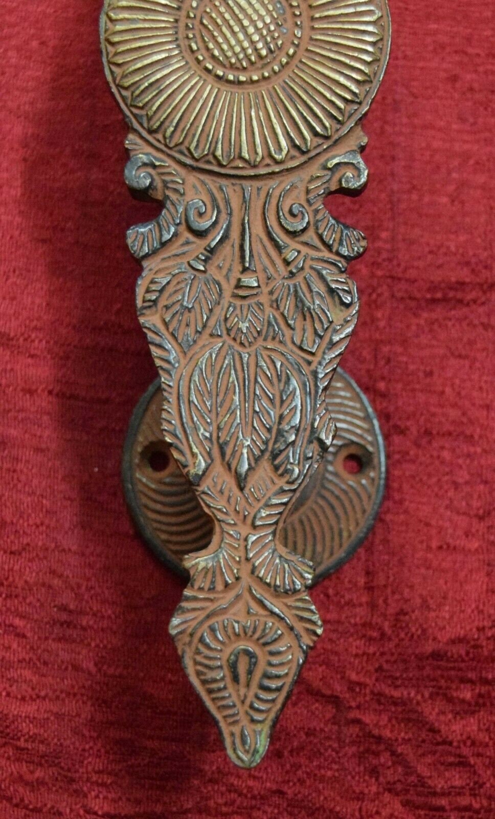 Coneflower Design Door Handle Brass Nature Theme Door | Etsy