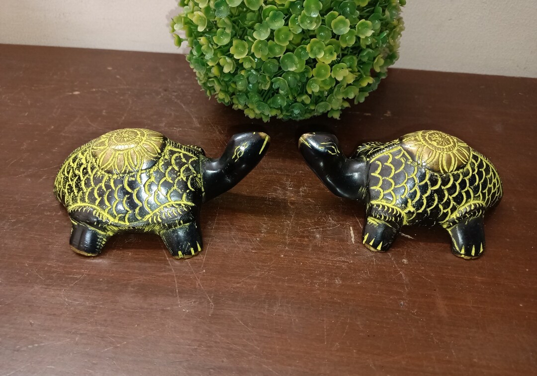 Brass Couple Tortoise Paperweight | Turtle Shape Statue Office Table ...