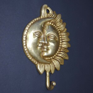 Sun Shape Hook | Brass Moon Design Hook | Set of 02 Pieces | IN026 - Etsy