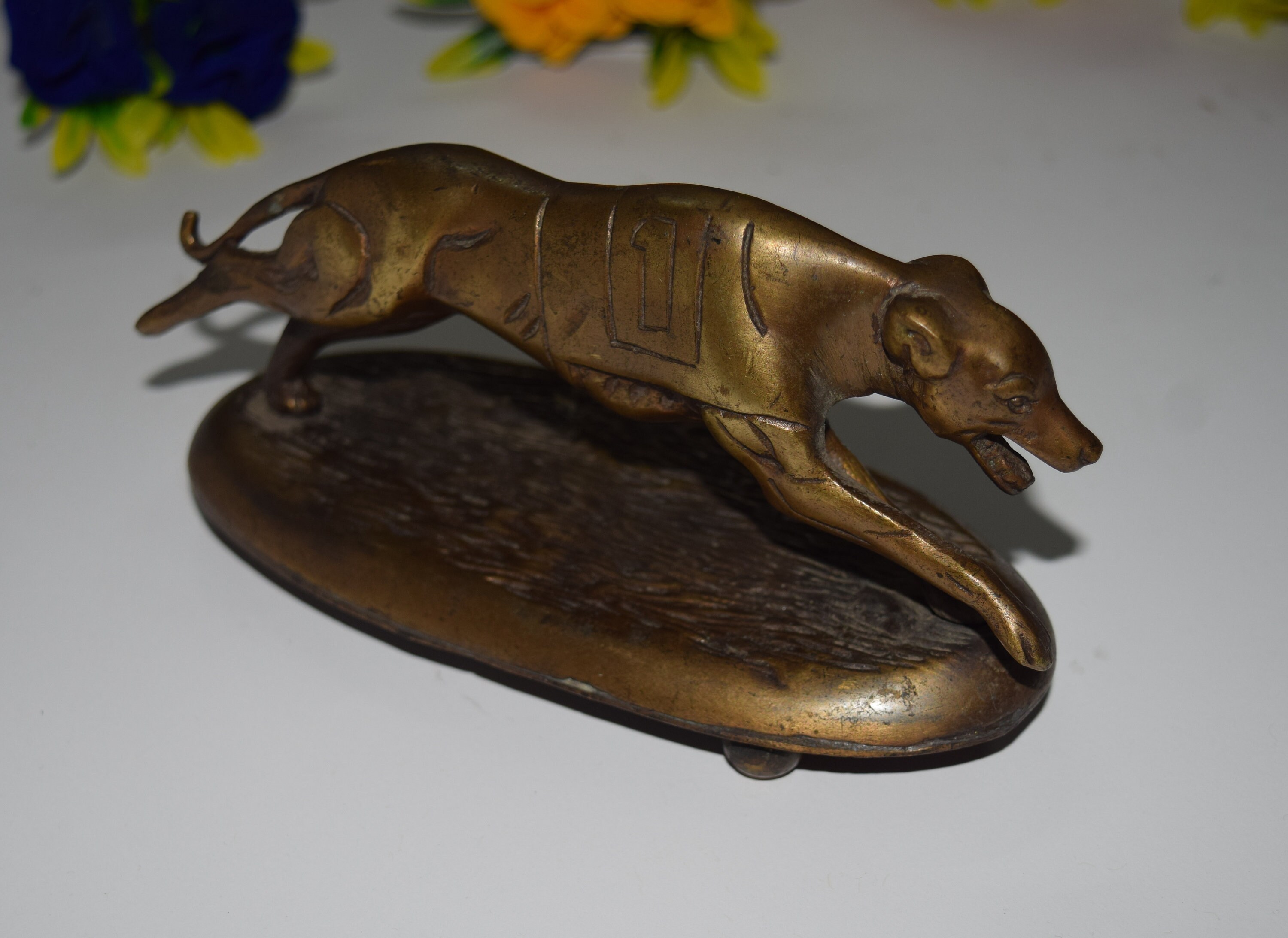 Antique Dog Trophy Brass Sniffer Dog Vintage Statue | Etsy