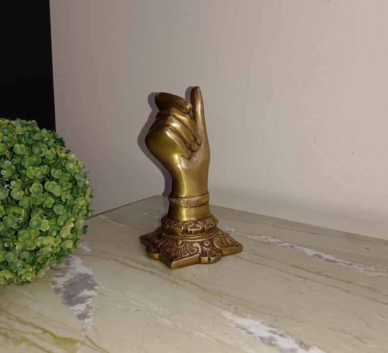 Girl Hand Flower Pot | Handmade Brass Pen Holder - Etsy