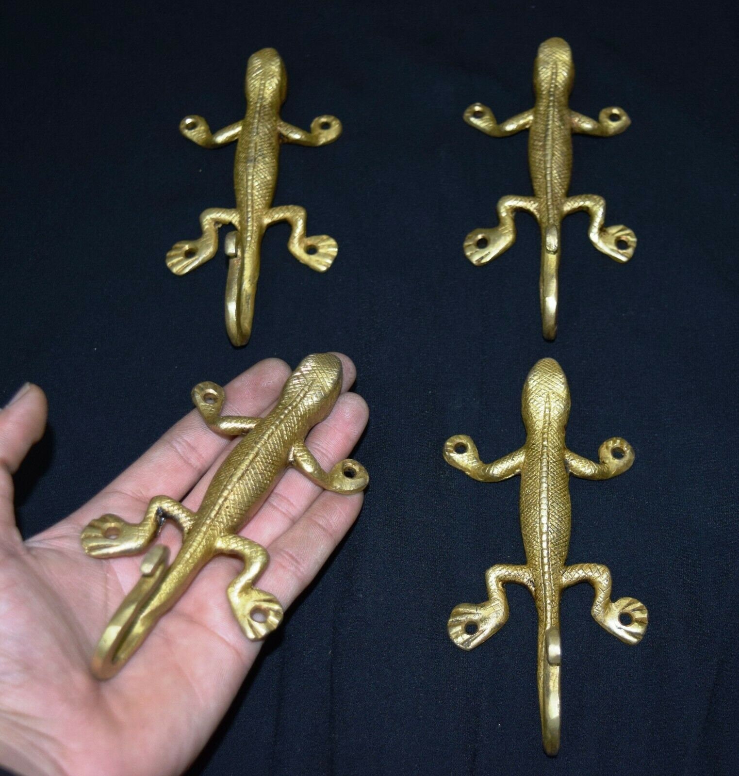 Set of 04 Pieces Lizard Hook Brass Chameleon Hanger | Etsy UK