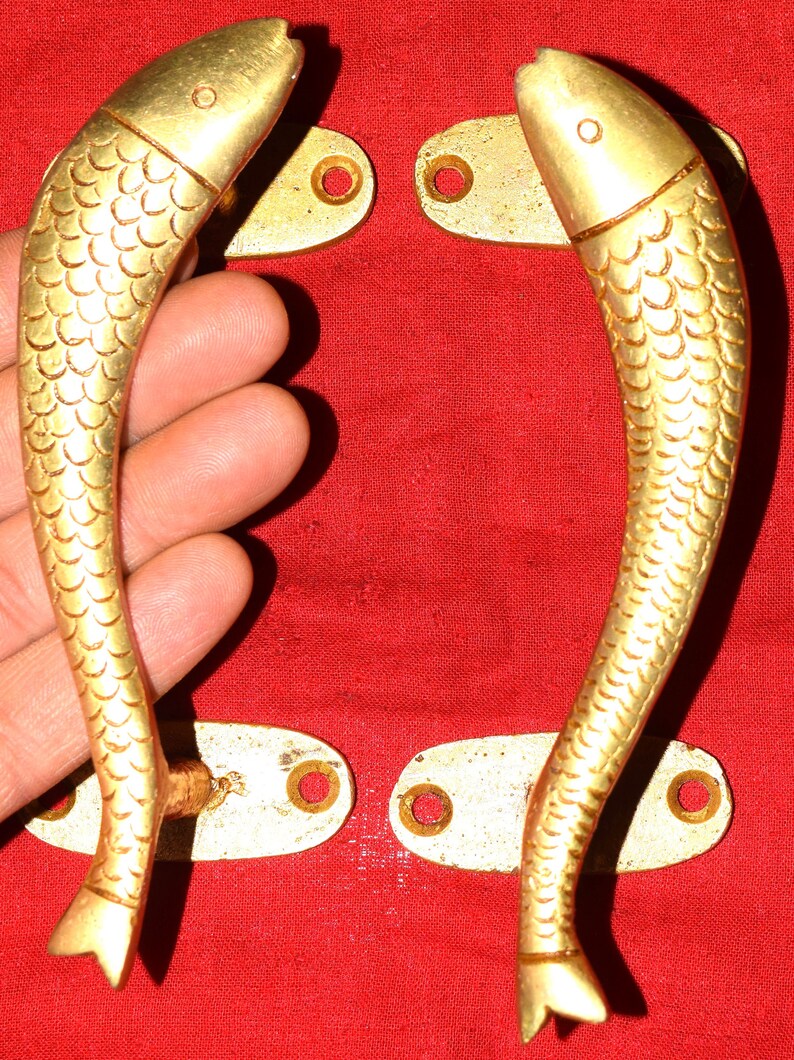 Fish Handle Pair Cabinet Pull Handle Kitchen Dresser - Etsy