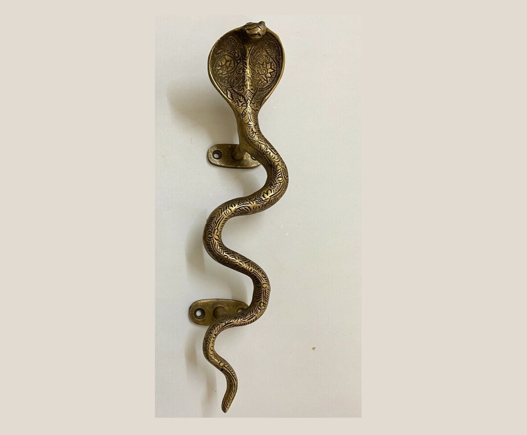 Brass Python Snake Shape Door Pull | Handmade Viper Snake Door Handle ...