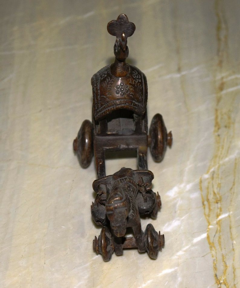 Antique Krishna Chariot Arjuna Rath With Horse and Peacock - Etsy