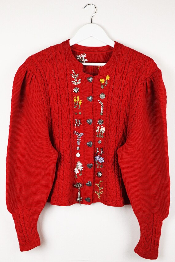 Traditional Cardigan Vintage Flower Embroidery ( Size… - Gem