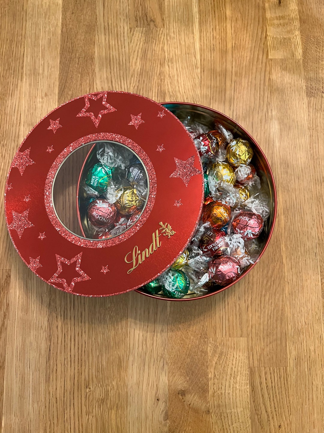 Lindt Round Tin With Mixed Lindt Lindor Chocolates - Etsy UK