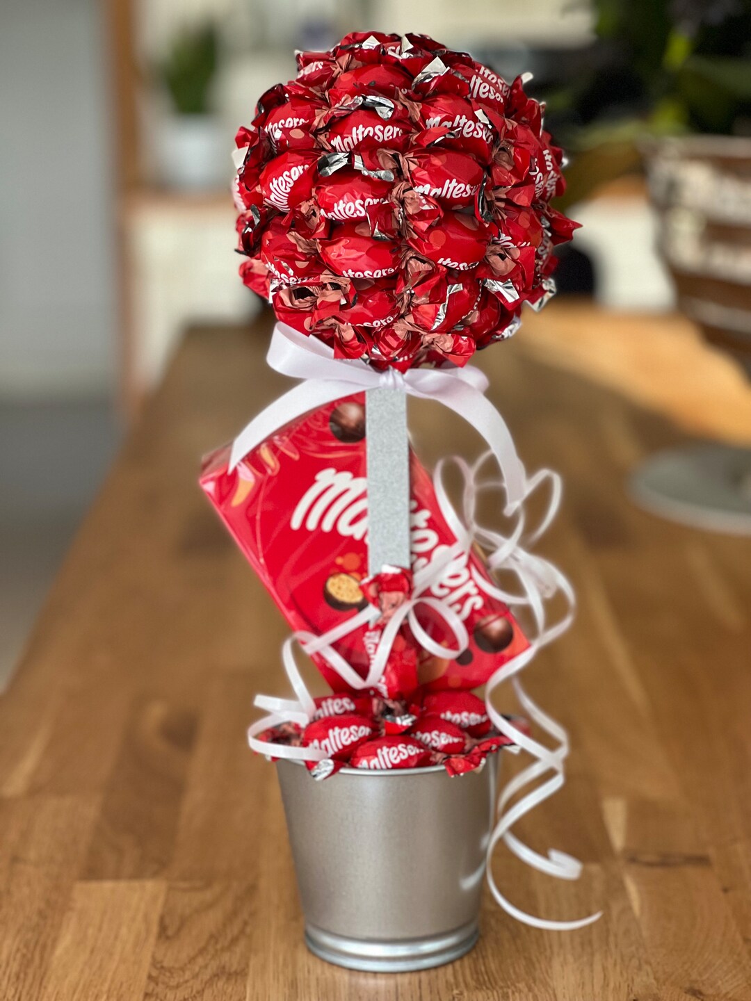 Maltesers Teasers Chocolate Sweet Tree With White Curling Ribbon Great ...