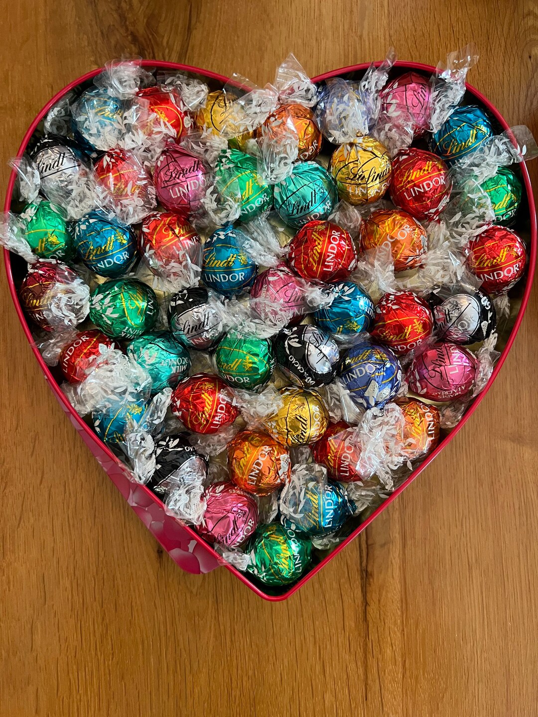 Lindt Heart Tin With Mixed Lindt Lindor Chocolates - Etsy