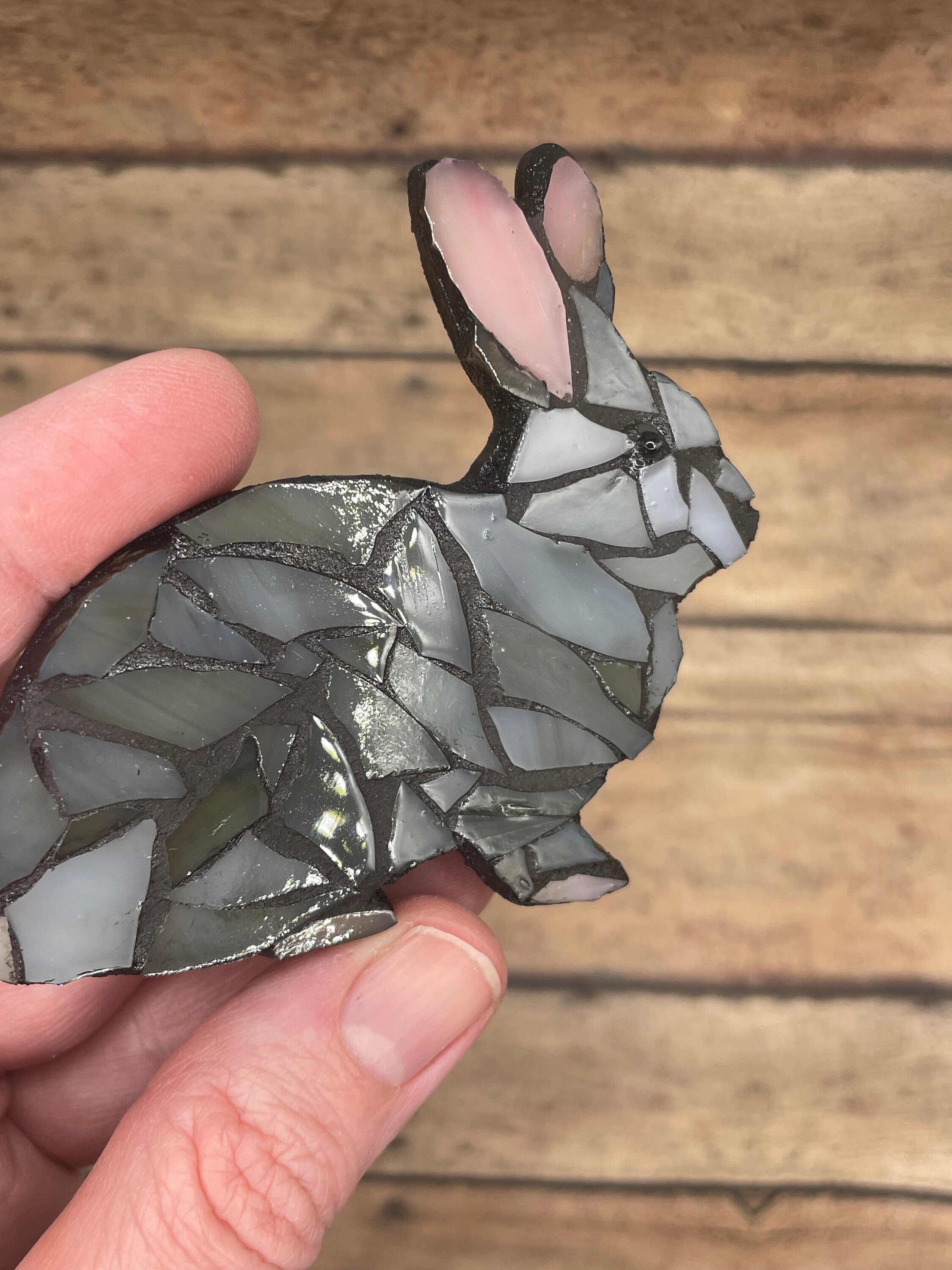 Bunny Rabbit Stained Glass Mosaic Magnet Ornament Wall | Etsy