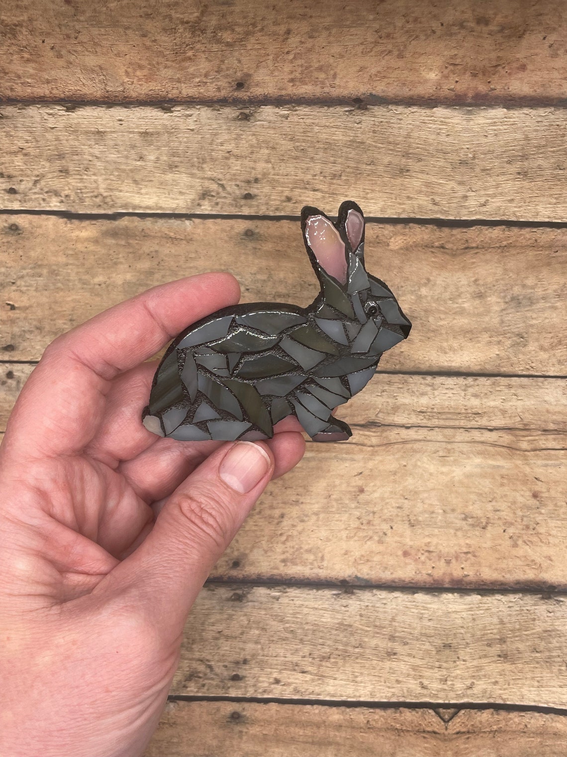 Bunny Rabbit Stained Glass Mosaic Magnet Ornament Wall | Etsy