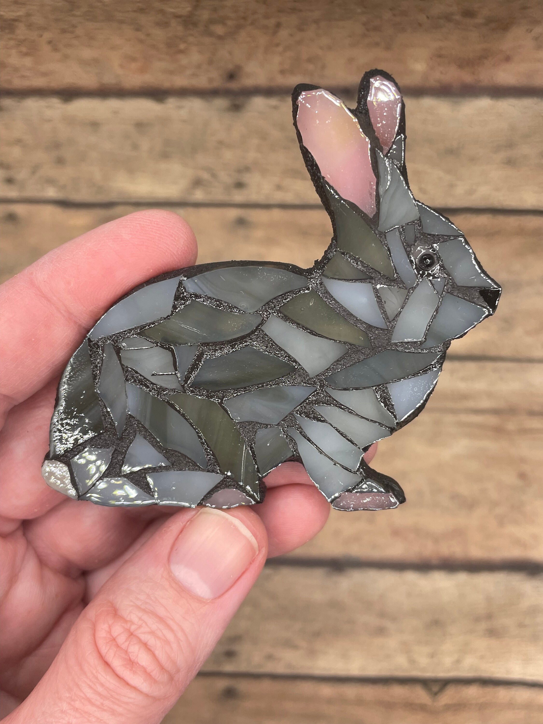 Bunny Rabbit Stained Glass Mosaic Magnet Ornament Wall | Etsy